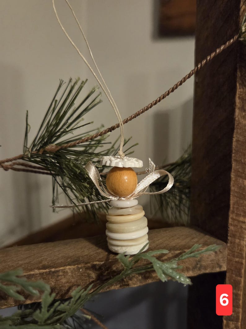 Vintage Button Angel Ornament, Christmas Gift, Handmade, Stocking ...