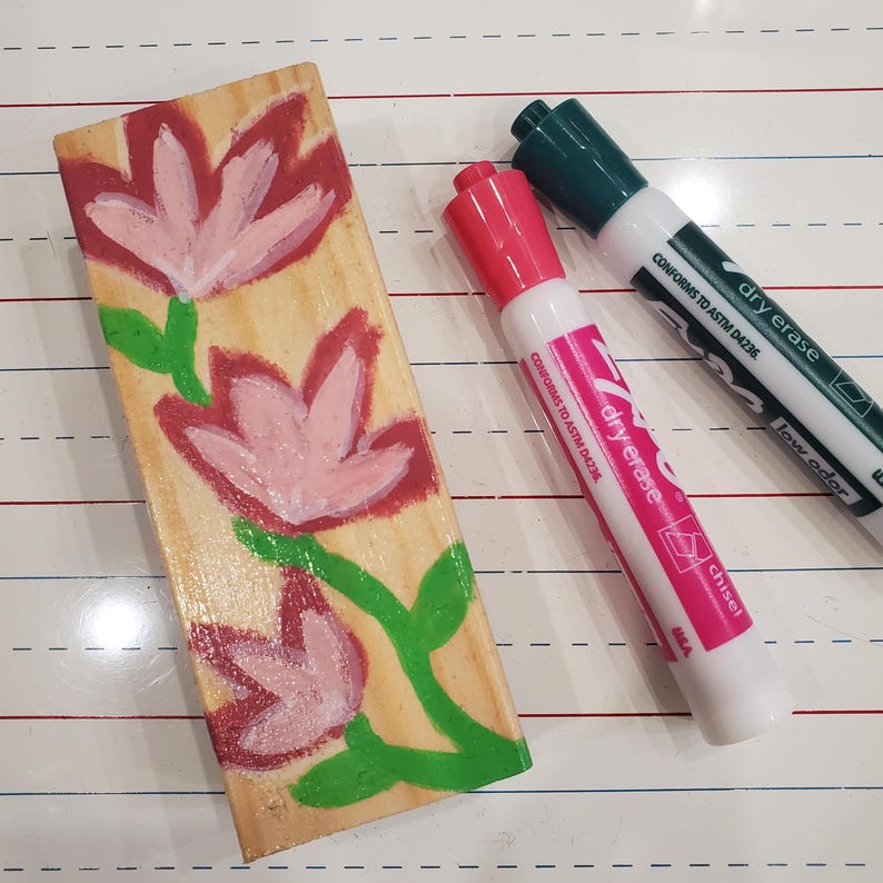 Hand-painted Flower Whiteboard Eraser, Teacher Gift, Teacher ...