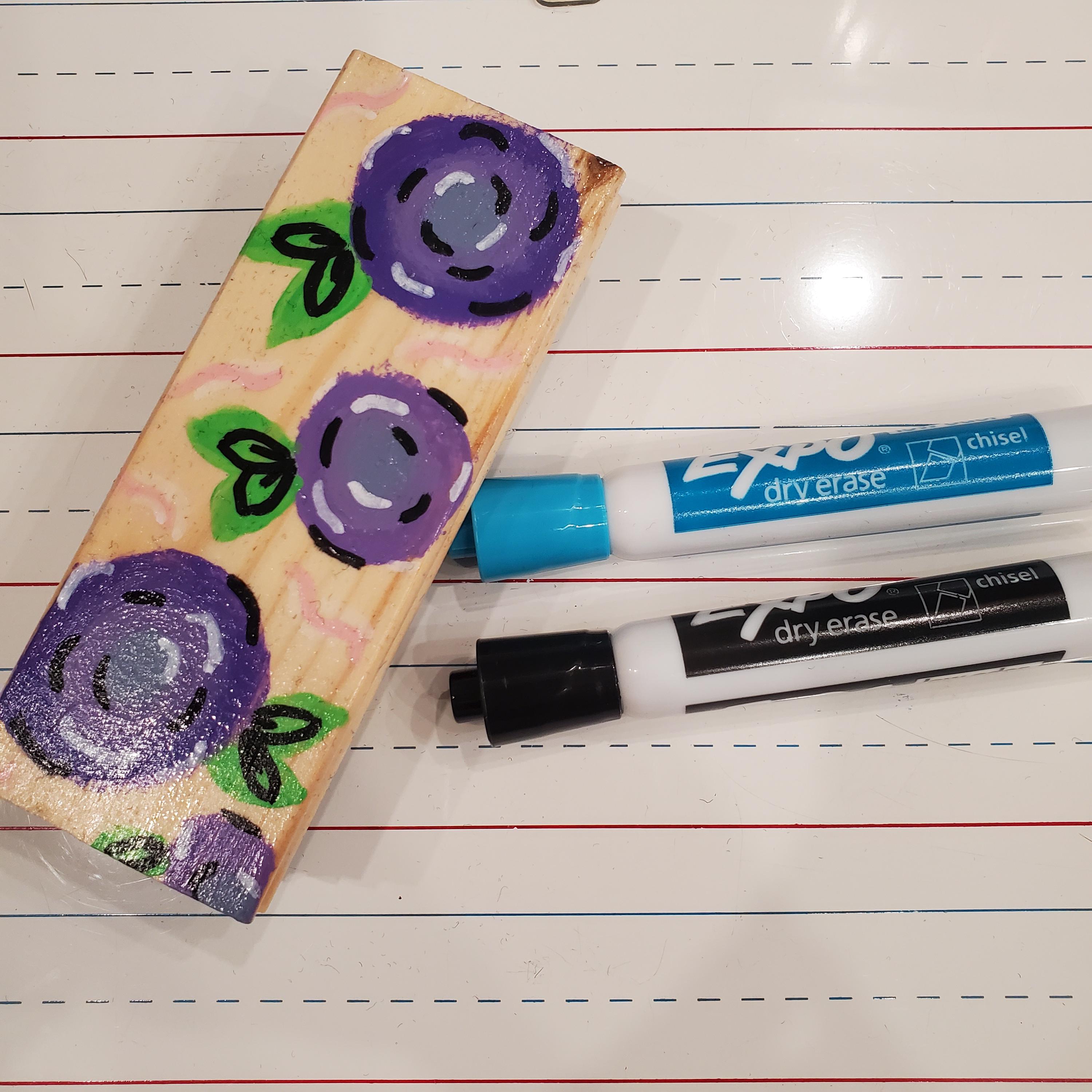 Hand-painted Flower Whiteboard Eraser, Teacher Gift, Teacher ...
