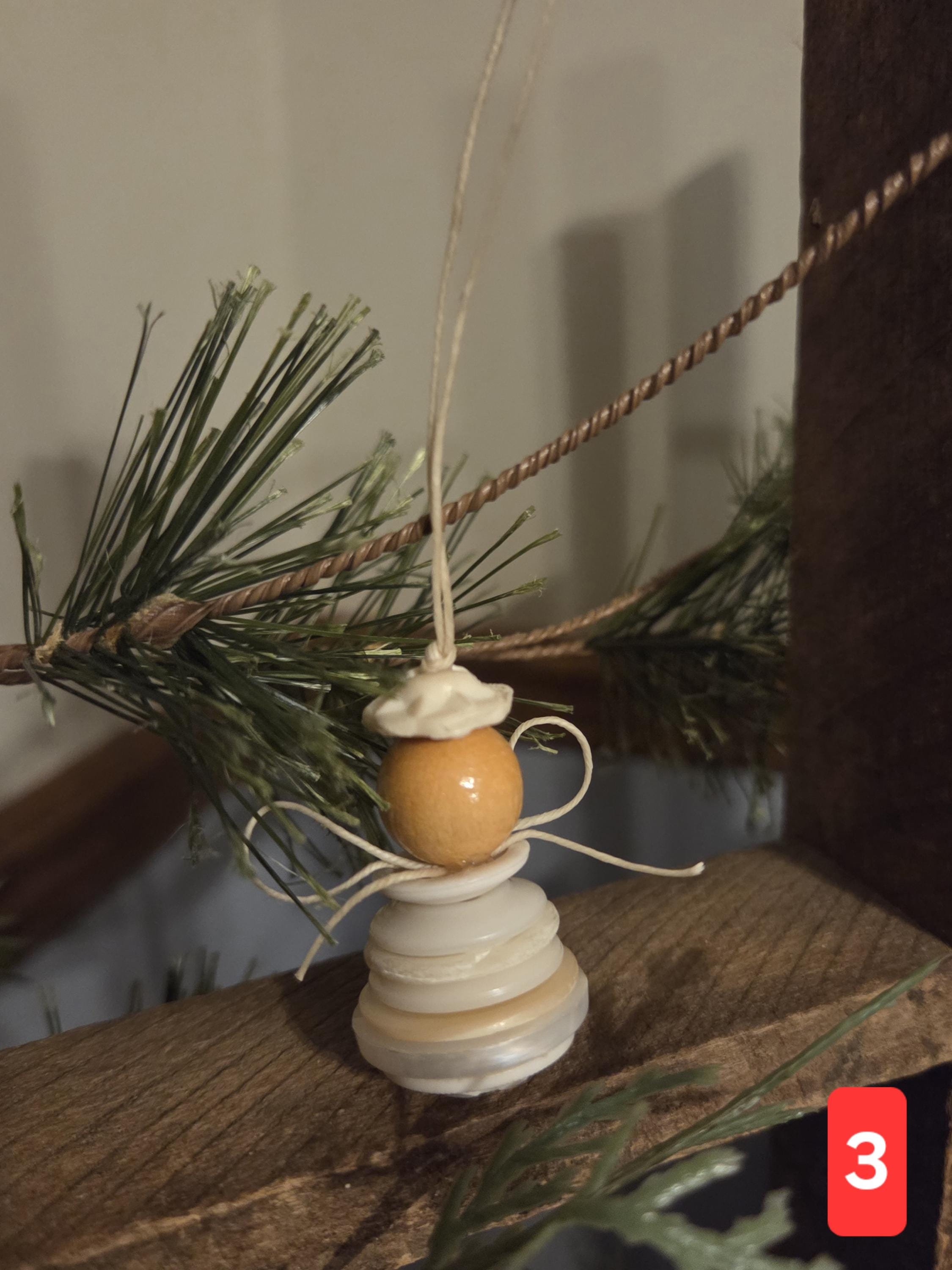Vintage Button Angel Ornament, Christmas Gift, Handmade, Stocking ...
