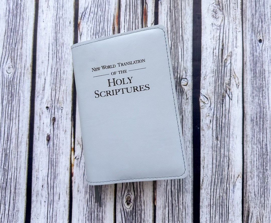 NWT Grey Leather Bible Cover, JW Bible Cover, Jehovah Witness Gift, JW ...