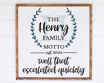 Family Motto Sign - Etsy