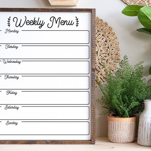 Weekly Menu SVG Printable Meal Planner feed Me - Etsy