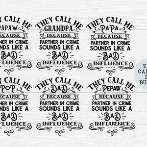 Fathers Day SVG Bundle - They Call Me Dad, Grandpa, Papa, Papwa, Pop - Etsy