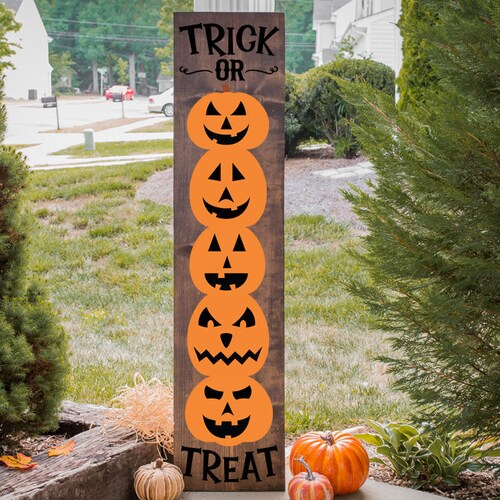 Pumpkin Stack Tall Sign SVG Front Porch Sign Halloween Sign - Etsy
