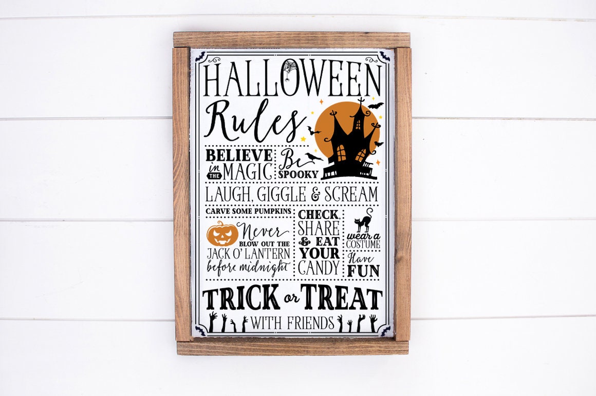 Halloween Rules SVG Cut File Png Dxf Jpg Svg Ei Halloween - Etsy