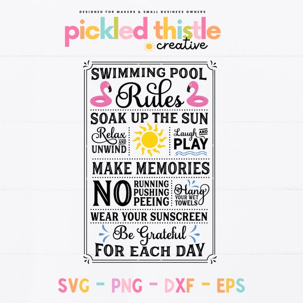 Pool Signs Svg - Etsy