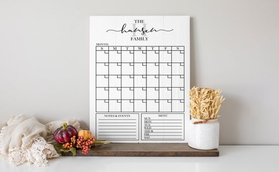 Customizable Family Calendar SVG Monthly Calendar SVG - Etsy