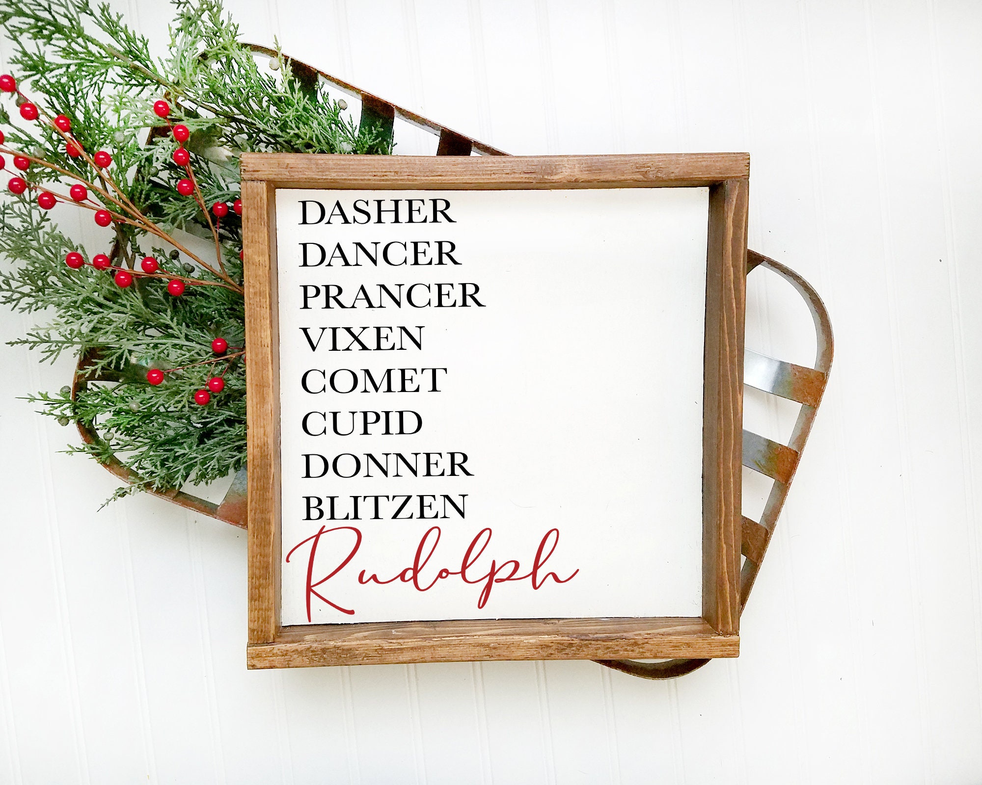 Santa's Reindeer Sign Svg/dxf/png/eps & Jpeg Christmas - Etsy