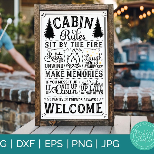 Welcome Cabin Sign Dxf - Etsy