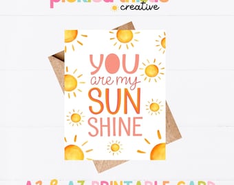 You Are My Sunshine Compliment Card in Typewriter Font With Original ...
