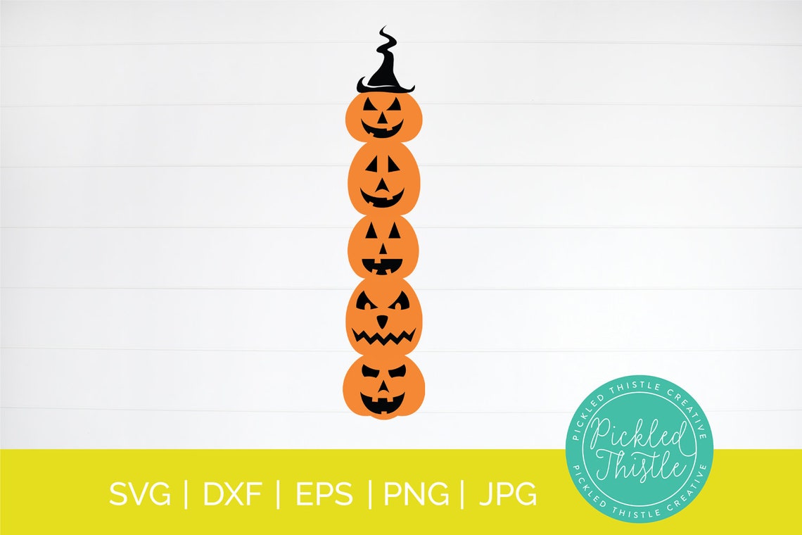 Pumpkin Stack Tall Sign SVG Front Porch Sign Halloween Sign - Etsy