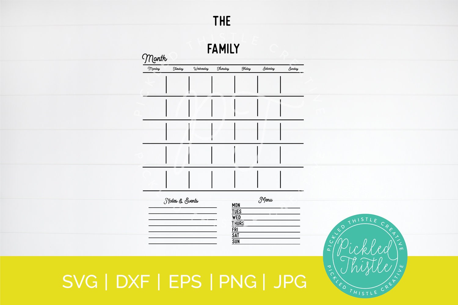 Customizable Family Calendar SVG: Monthly Planner (digital Download) - Etsy