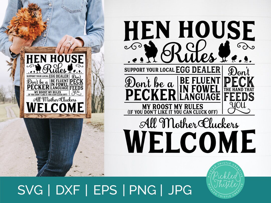 Chicken Coop Rules SVG: Hen House Decor (digital Download) - Etsy