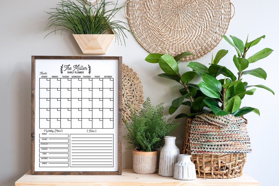 Customizable Family Calendar SVG: Monthly Planner (digital Download) - Etsy