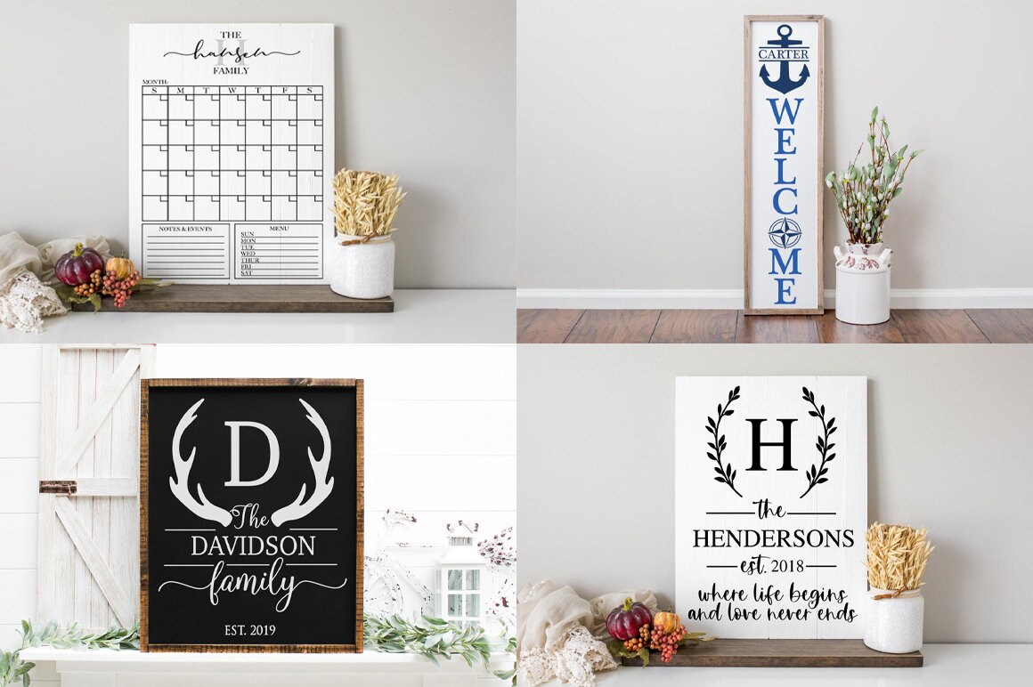Monogram SVG Bundle Established Sign Front Porch Sign SVG - Etsy