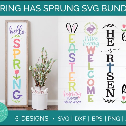 Spring Front Porch Sign Mini Bundle Easter Tall Sign Bundle - Etsy