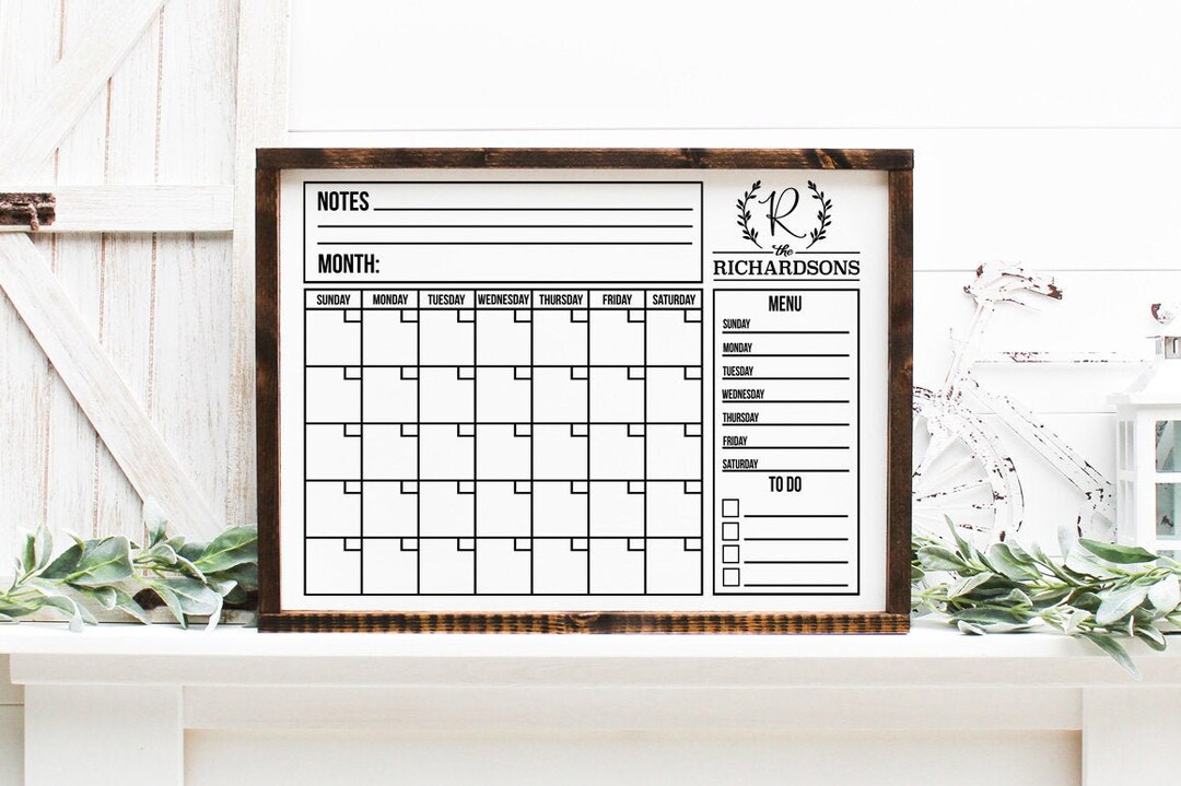 Customizable Family Calendar SVG: Monogram Planner (digital Download ...
