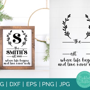 Customizable Monogram Last Name SVG - Farmhouse Sign SVG, Last Name SVG ...