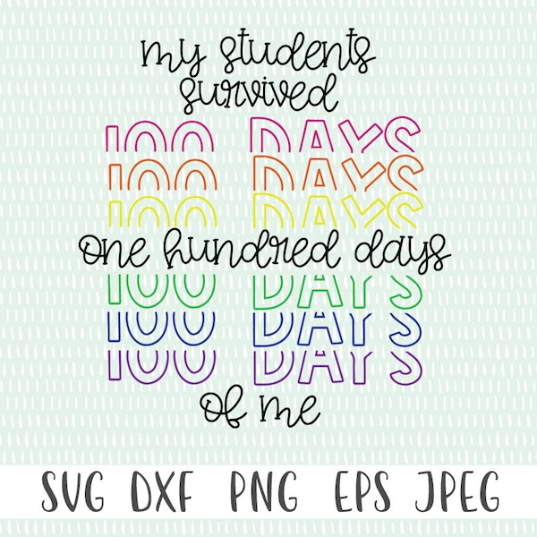My Students Survived 100 Days of Me Svg - Etsy