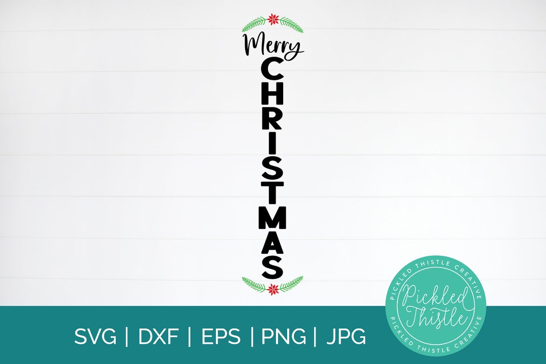 Christmas Vertical Front Porch Sign - Merry Christmas Sign SVG - Etsy
