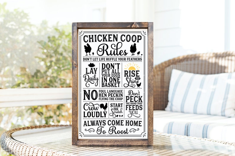 Chicken Coop Rules Sign SVG: Farmhouse Decor (digital Download) - Etsy
