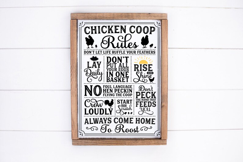 Chicken Coop Rules Sign SVG: Farmhouse Decor (digital Download) - Etsy