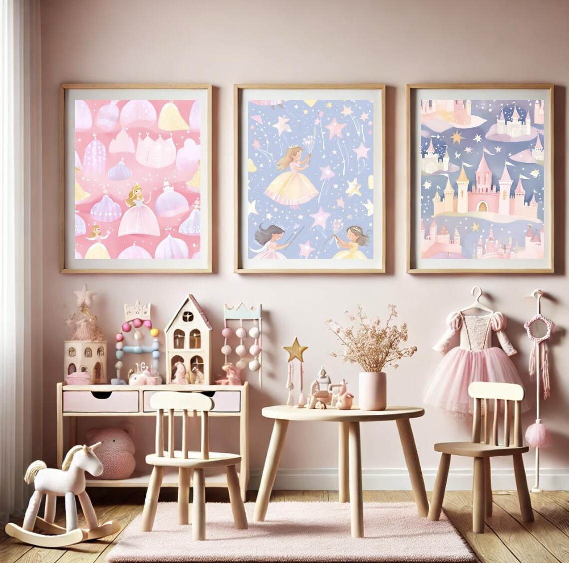 Princess Nursery Art Prints: Fairytale Kids Room Decor (digital ...