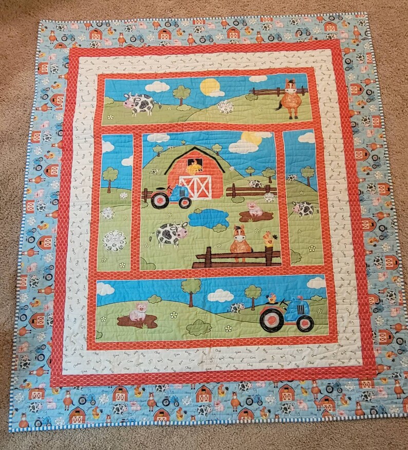 Quilt, Farm Yard, Baby, Barn, Animals, Tractor - Etsy