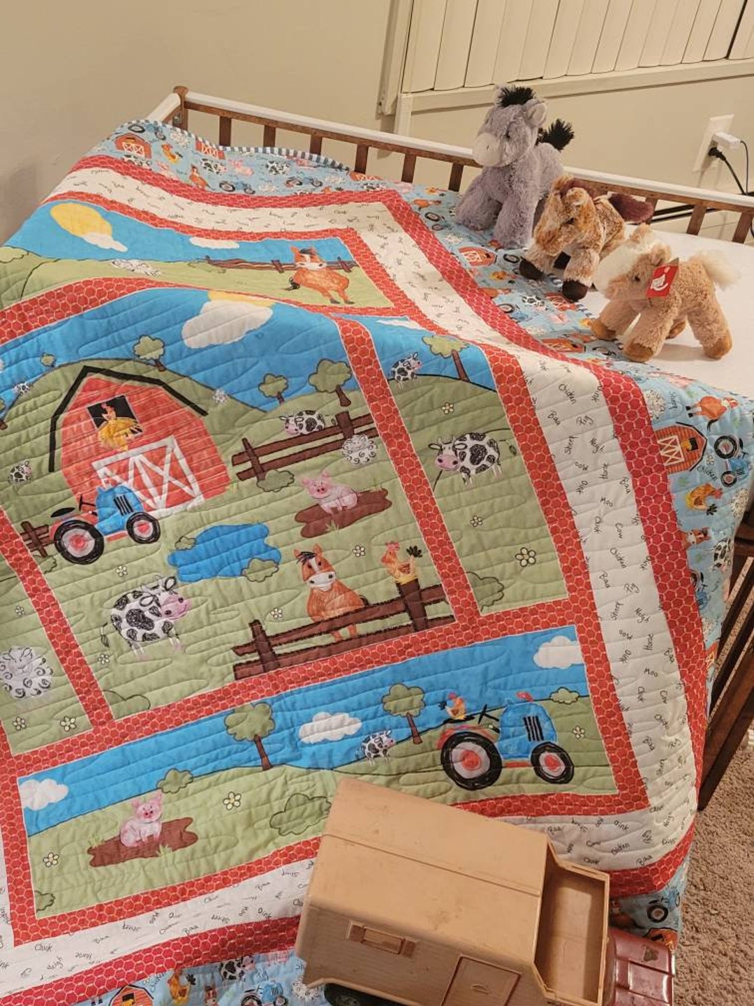 Quilt, Farm Yard, Baby, Barn, Animals, Tractor - Etsy