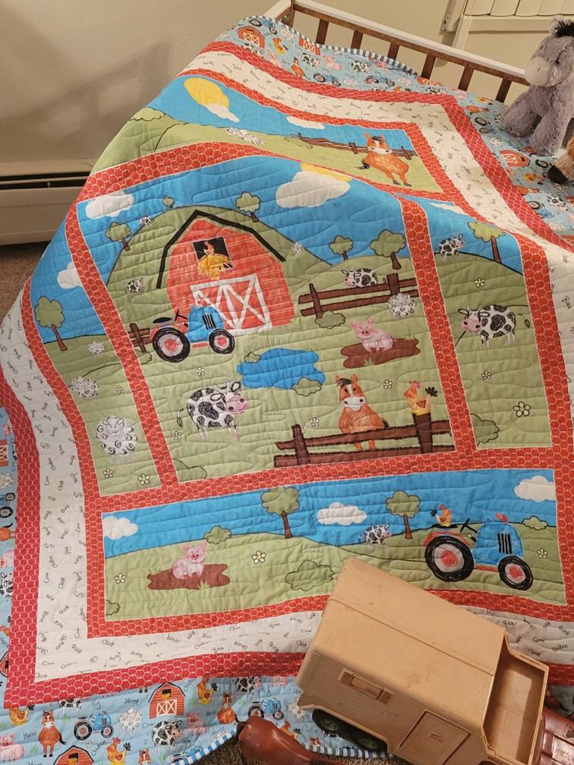 Quilt, Farm Yard, Baby, Barn, Animals, Tractor - Etsy