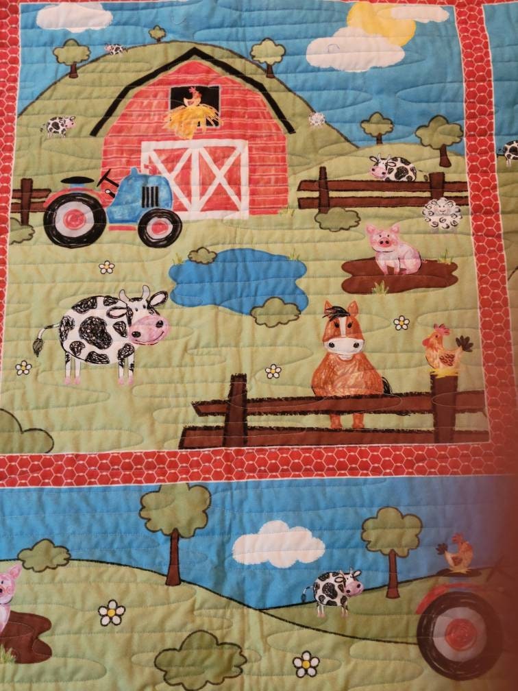 Quilt, Farm Yard, Baby, Barn, Animals, Tractor - Etsy