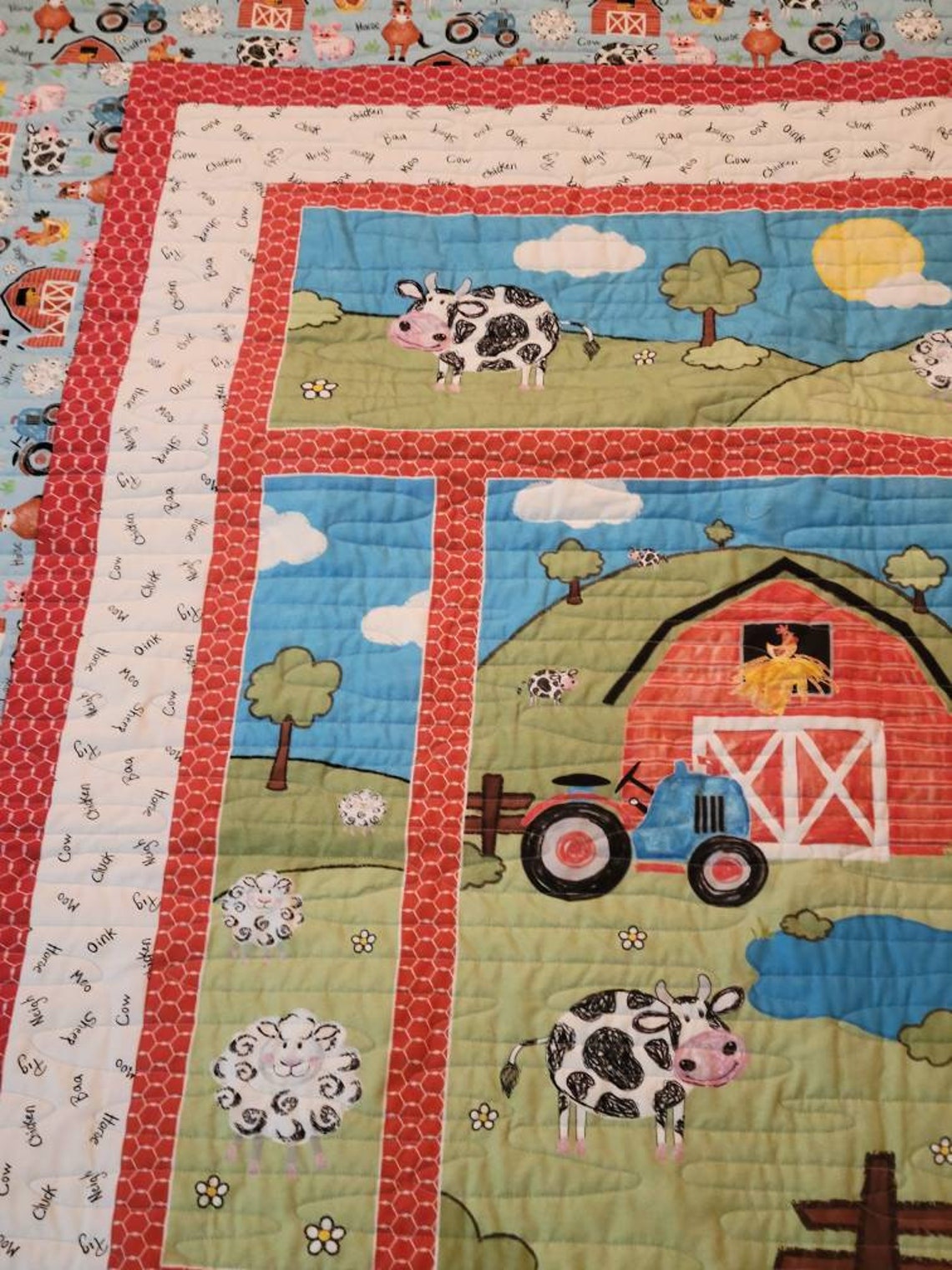 Quilt, Farm Yard, Baby, Barn, Animals, Tractor - Etsy