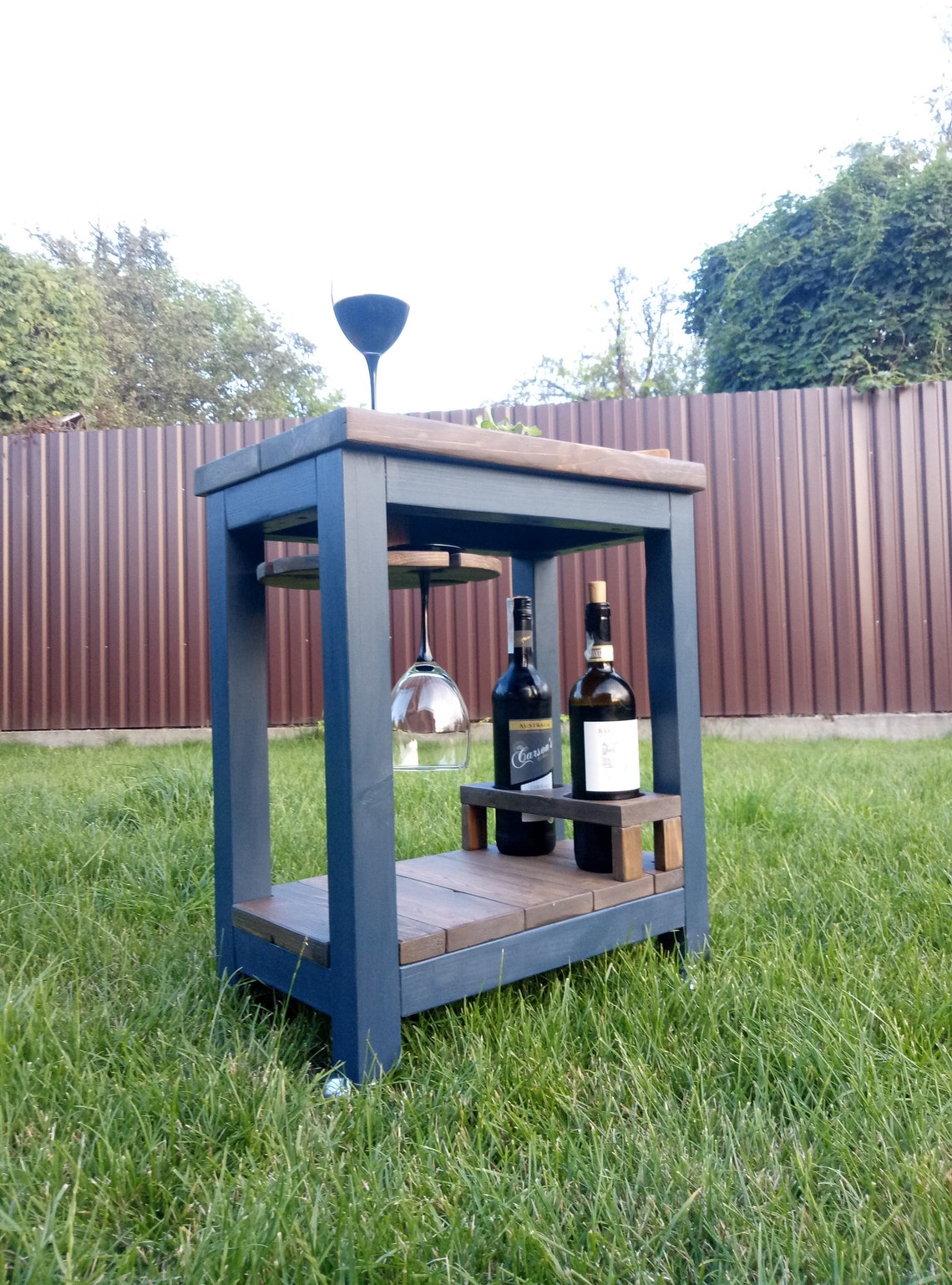 Wine Table Wine Stand Wooden Table Handmade - Etsy