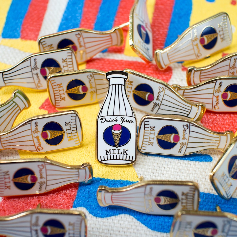 Milk Bottle Building Pin - Etsy