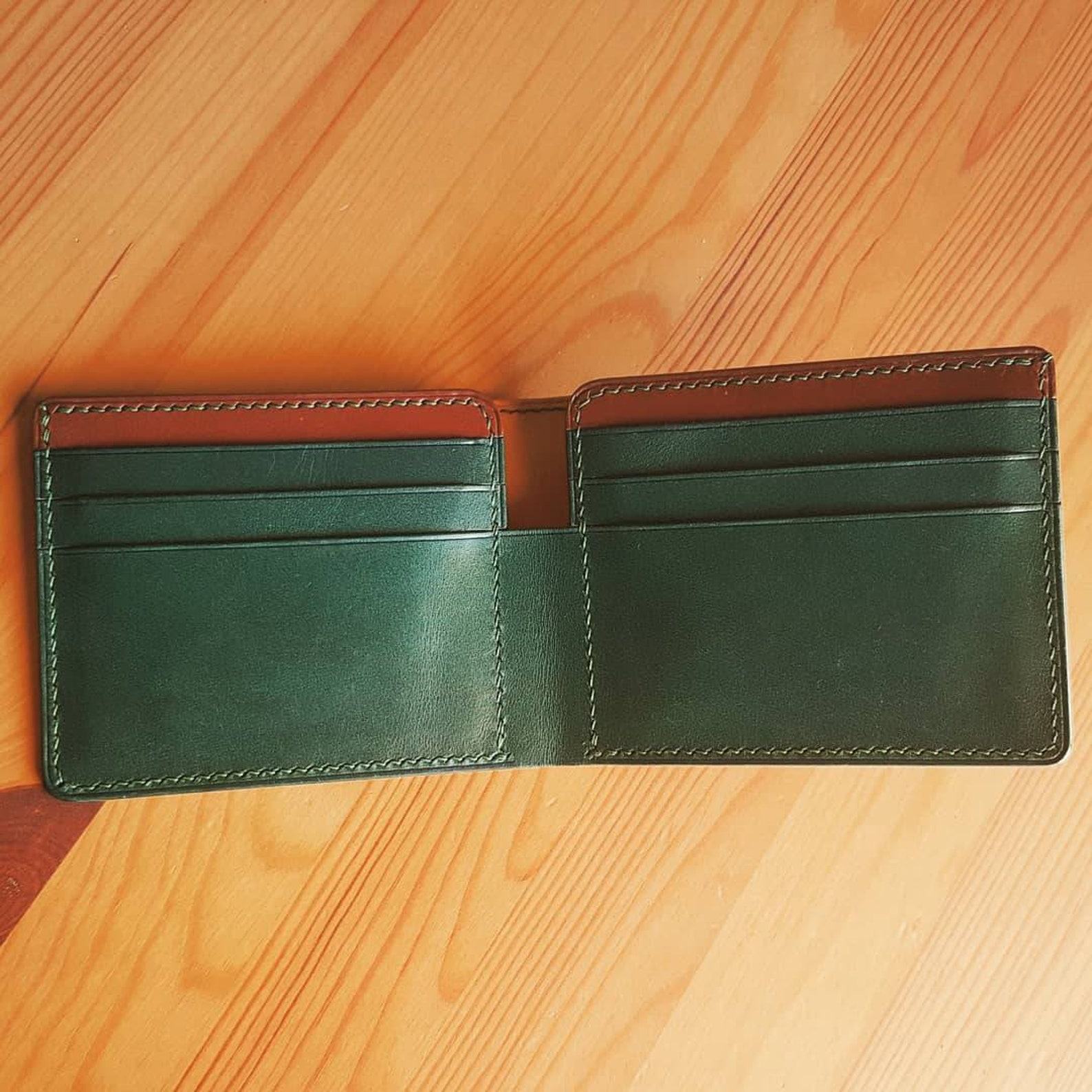 Billfold Wallet Handstitched Bi-fold Wallet | Etsy