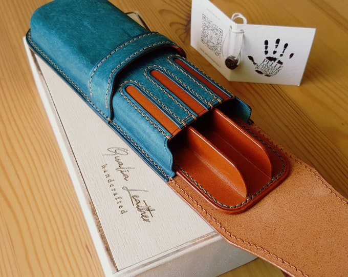 Pen Case, Leather Fountain Pen Case, Luxury Pen Case, Italian Leather ...