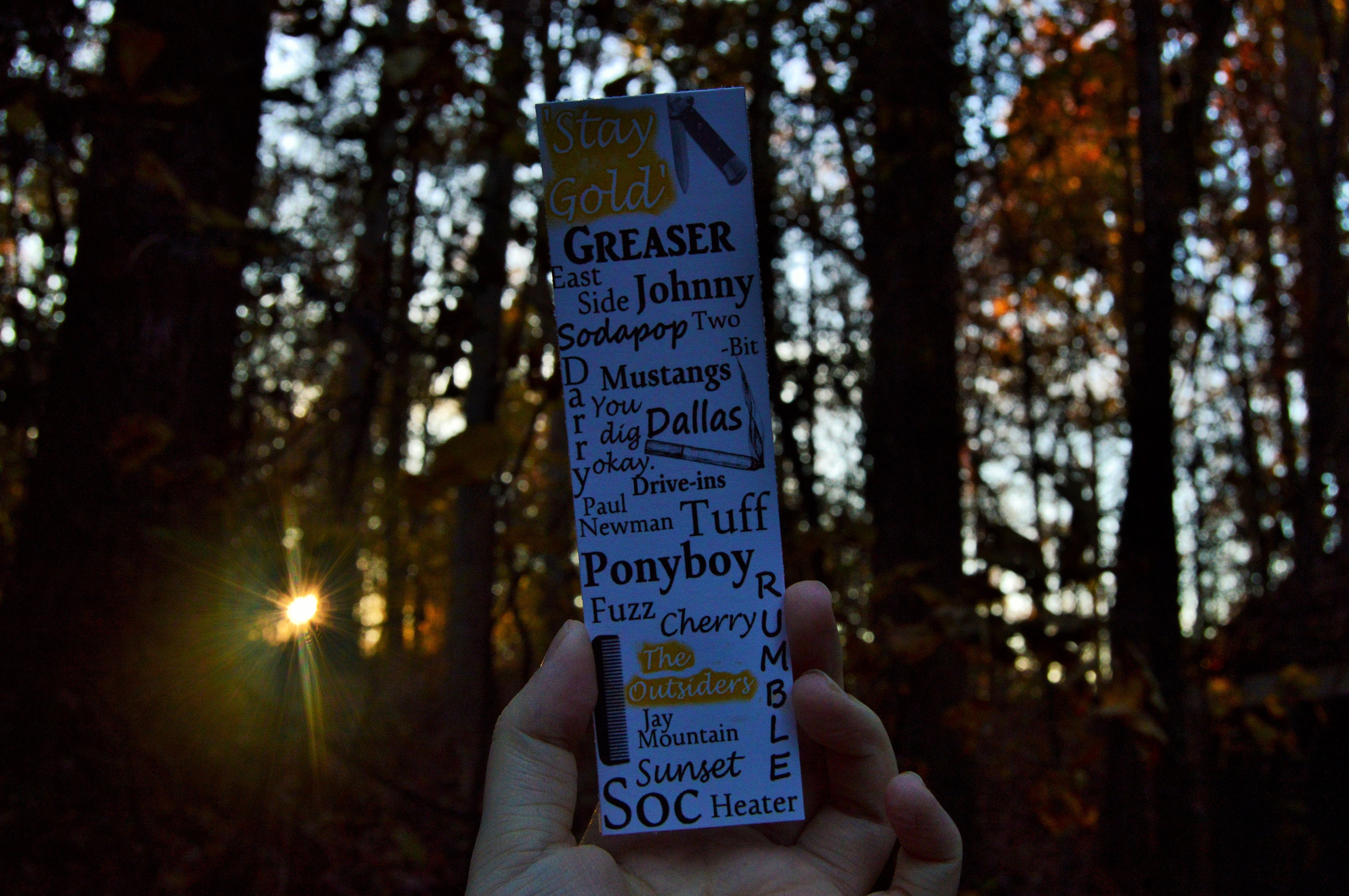 Outsiders Inspired Bookmark Outsiders Things | Etsy