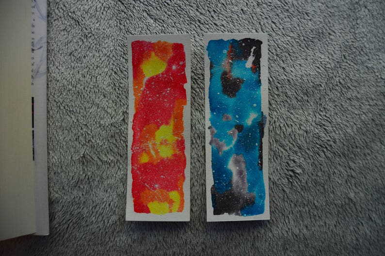 Cosmic Galaxy Watercolor Bookmark - Etsy