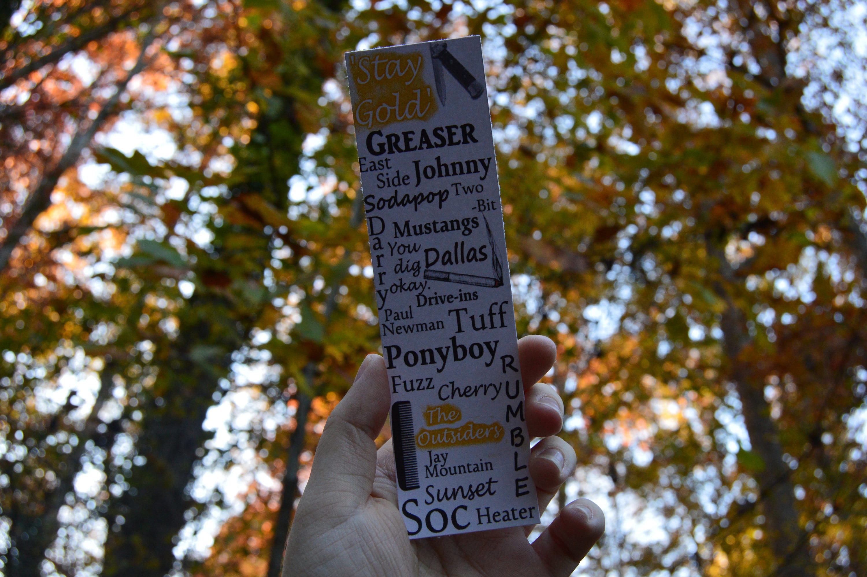 Outsiders Inspired Bookmark Outsiders Things | Etsy