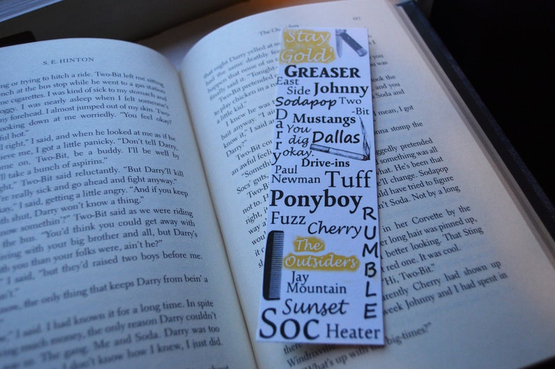 Outsiders Inspired Bookmark Outsiders Things - Etsy