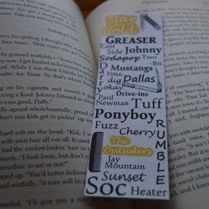 Outsiders Inspired Bookmark Outsiders Things - Etsy
