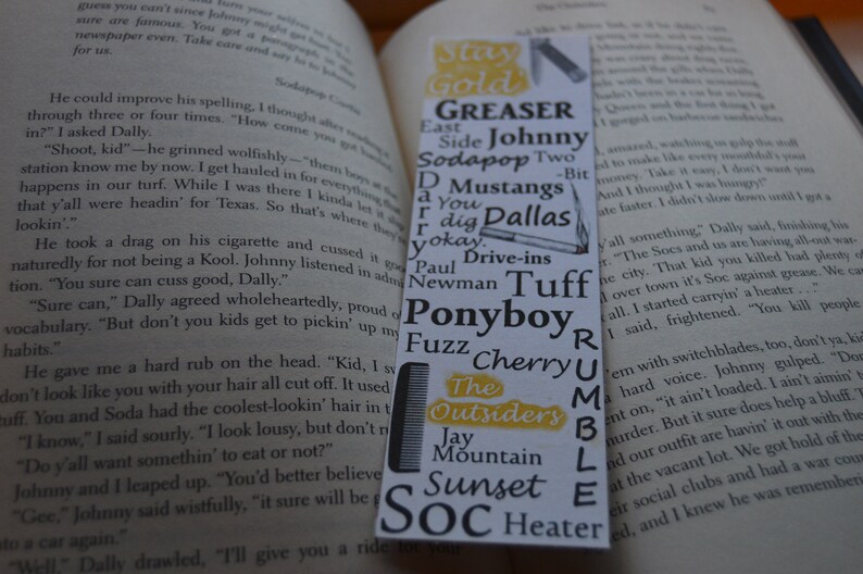 Outsiders Inspired Bookmark Outsiders Things | Etsy