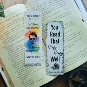 Johnny Depp Inspired Bookmark - Justice for Johnny One Sided Bookmark ...