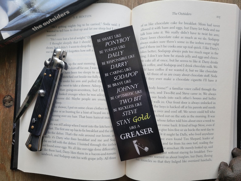 UPDATED Outsiders Inspired Bookmark - Stay Gold Like A Greaser - Etsy