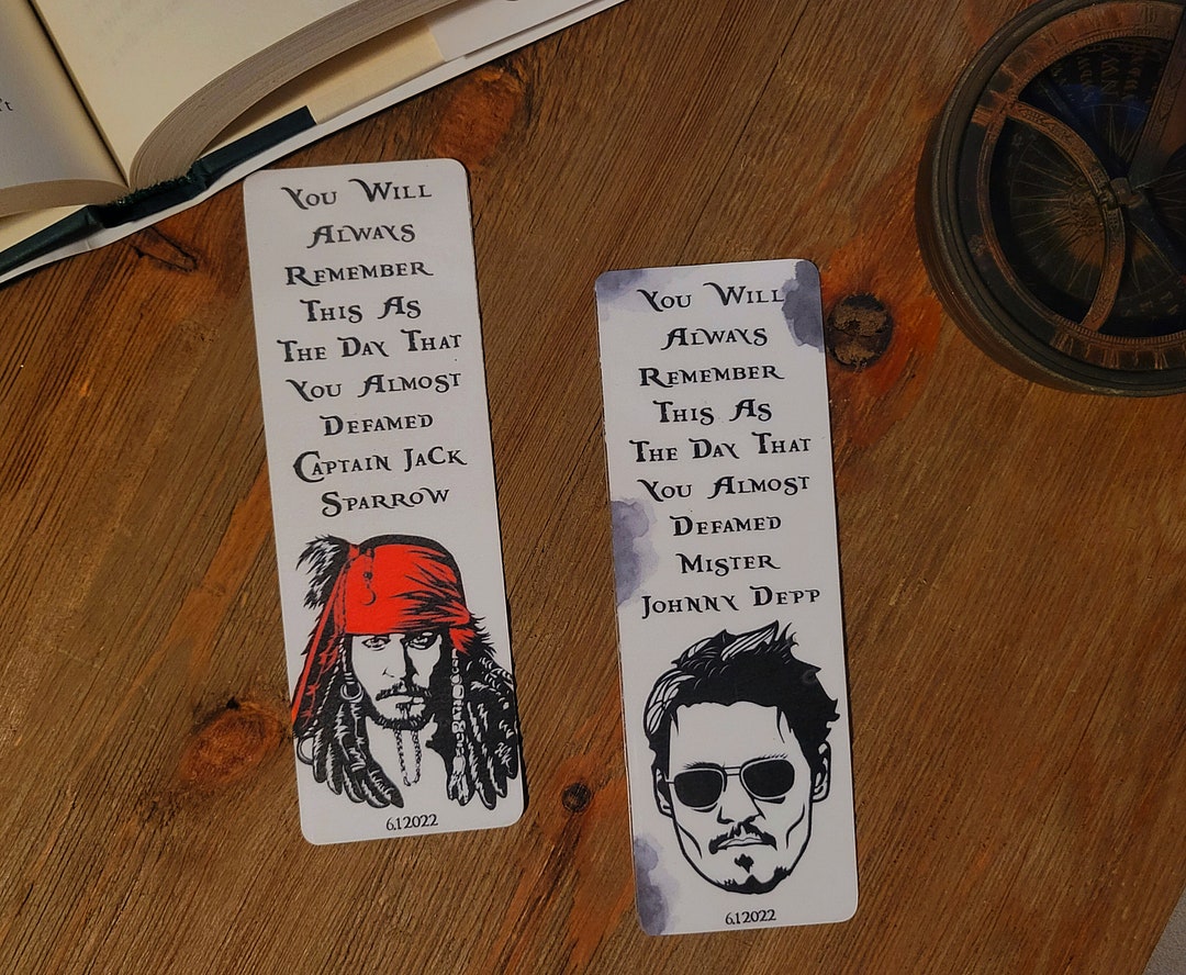 Johnny Depp Inspired Bookmark - Justice for Johnny One Sided Bookmark ...