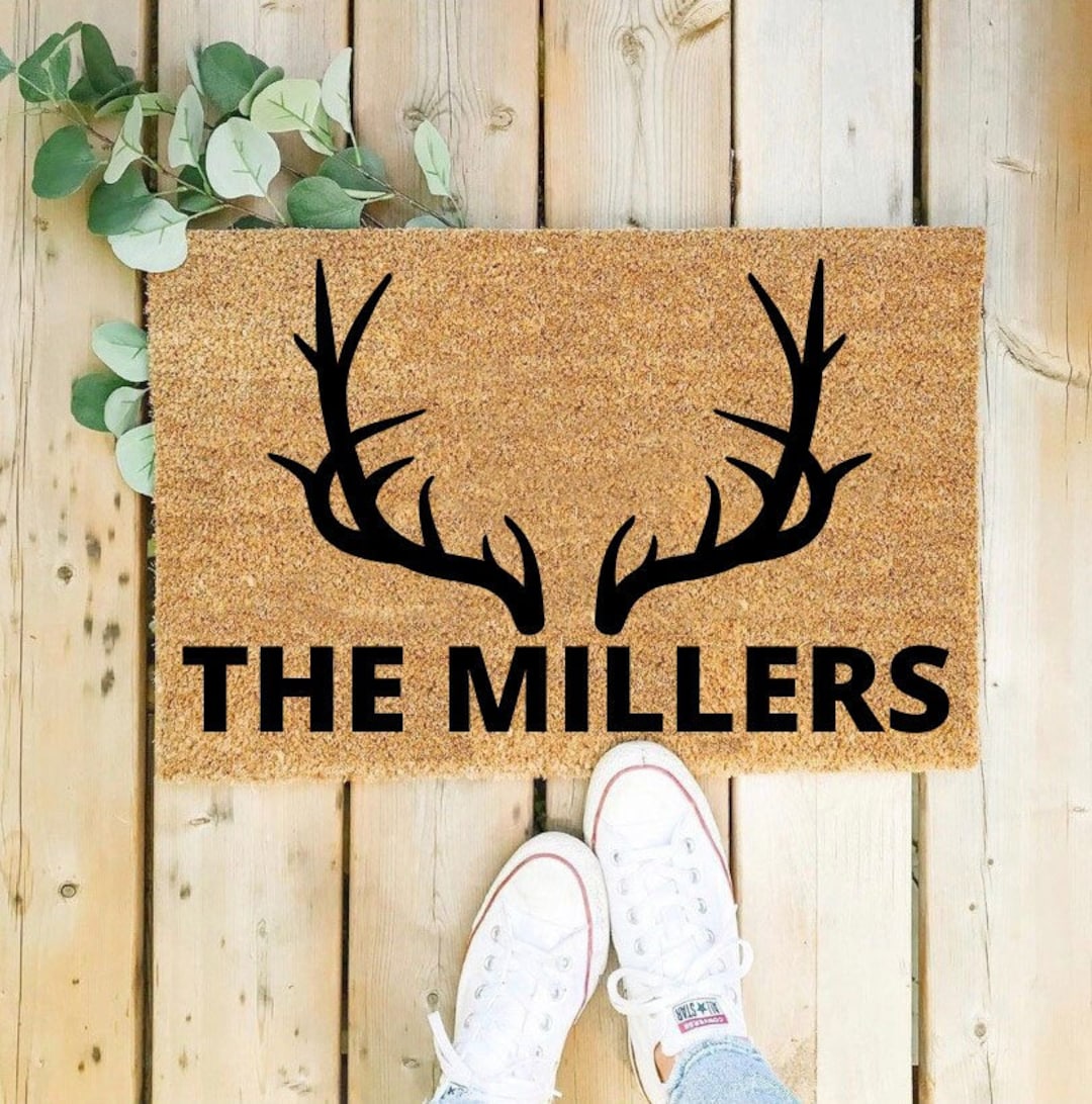 Antler Doormat / Welcome Mat / Deer Antler Doormat / Housewarming Gift ...