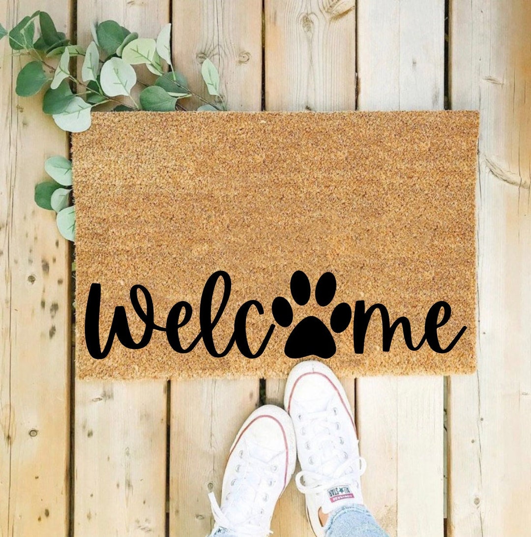 Dog Doormat / Custom Doormat / Home Decor / Paw Print Doormat / Dog ...