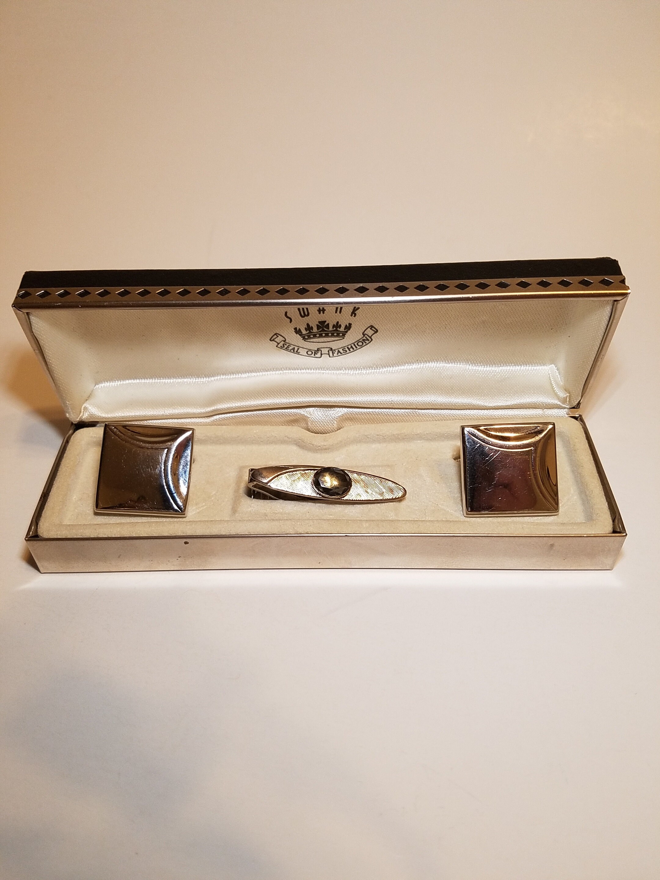 Vintage Swank Cuff Links and Tie Clip Set in Box Vintage Cuff - Etsy