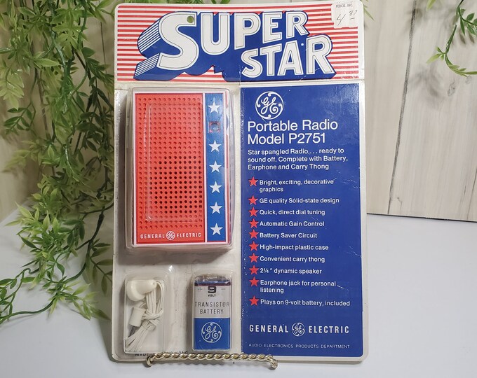 Vintage Super Star General Electric Portable Radio Model P2751, Star ...